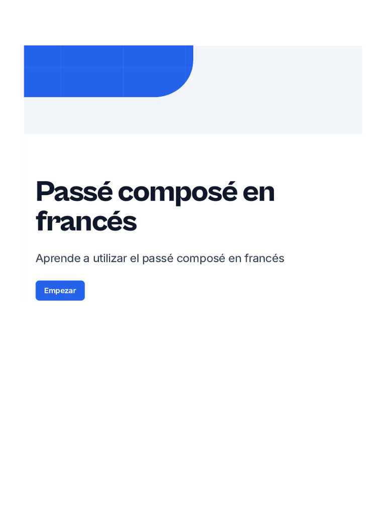 Passe Compose en Frances | PDF