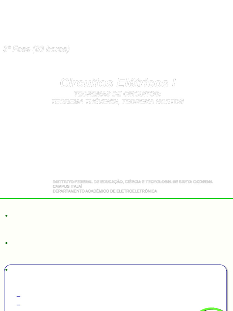 08 - Teoremas de Circuitos - Thvenin e Norton | PDF 08 - Teoremas de Circuitos - Thvenin e Norton | PDF