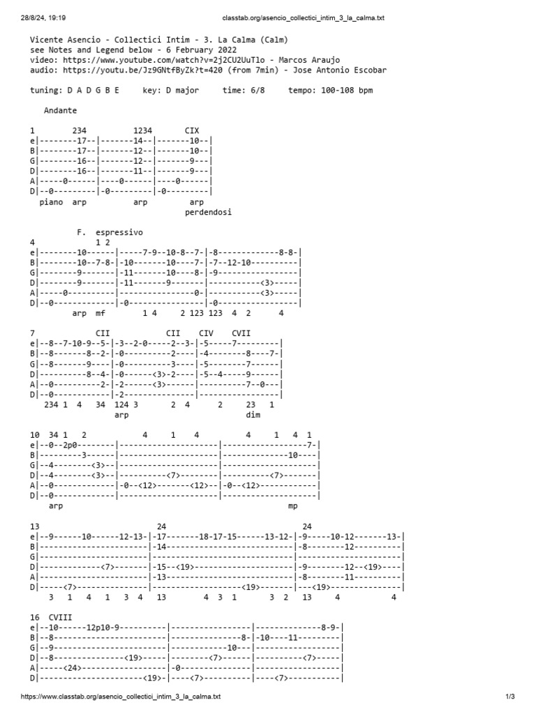 Asencio Collectici Intim 3 La Calma | PDF