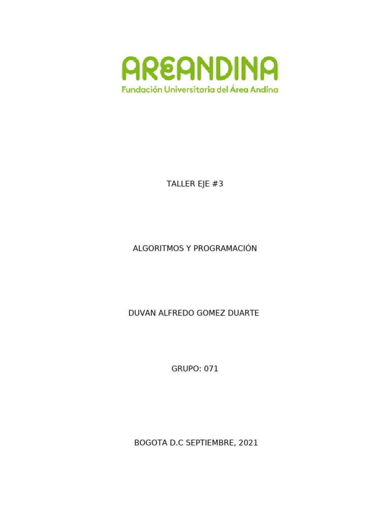 Taller Eje 3 Algoritmos | PDF