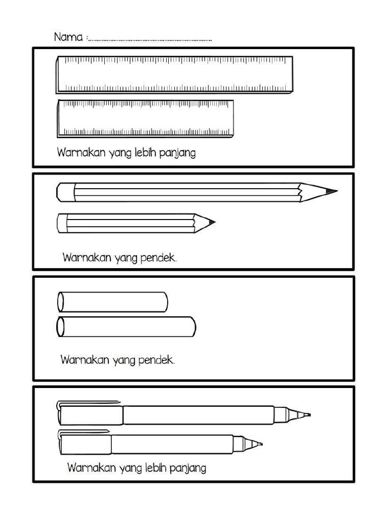 Lembaran Kerja Panjang Pendek | PDF