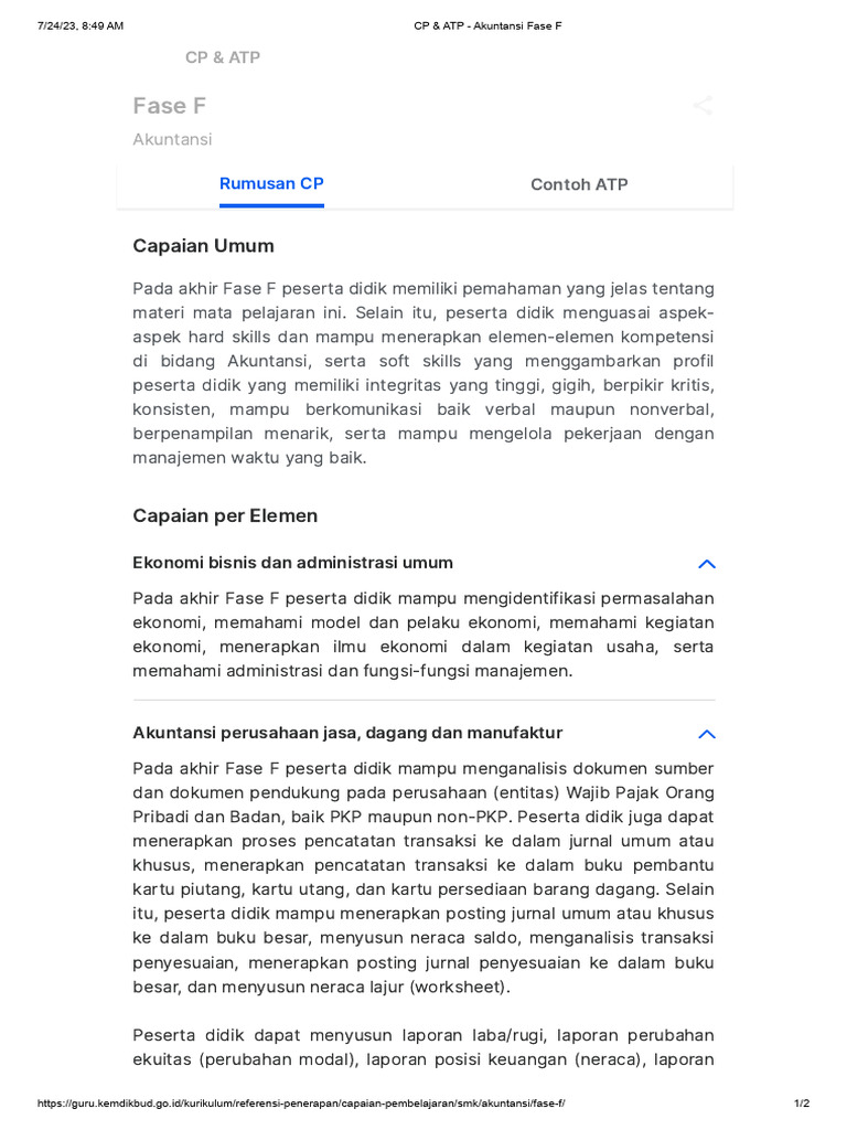 CP & ATP - Akuntansi Fase F | PDF