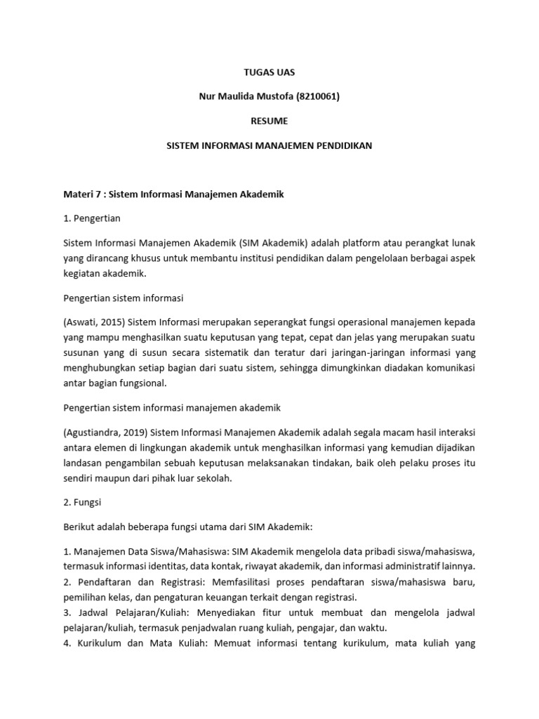 Tugas Uas Simdik | PDF