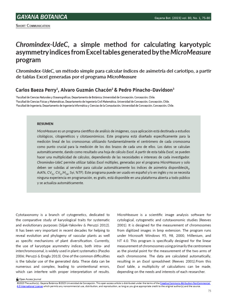 Karyotype Asymmetry Calculation Tool | PDF | Microsoft Excel | Karyotype