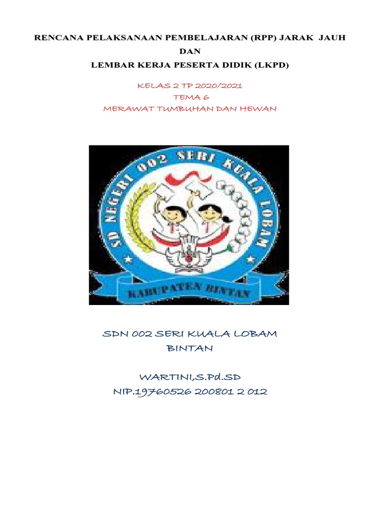 RPP DAN LKPD KELAS 2 TEMA 6 | PDF