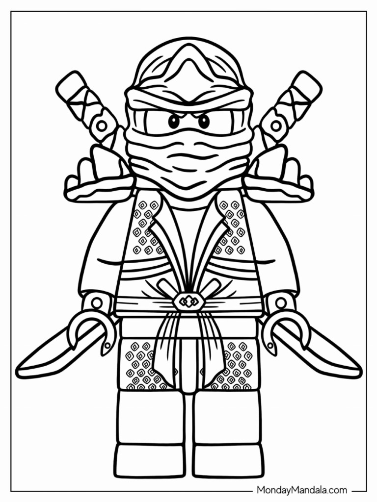 Easy Lego Ninja Coloring in For Preschoolers | PDF