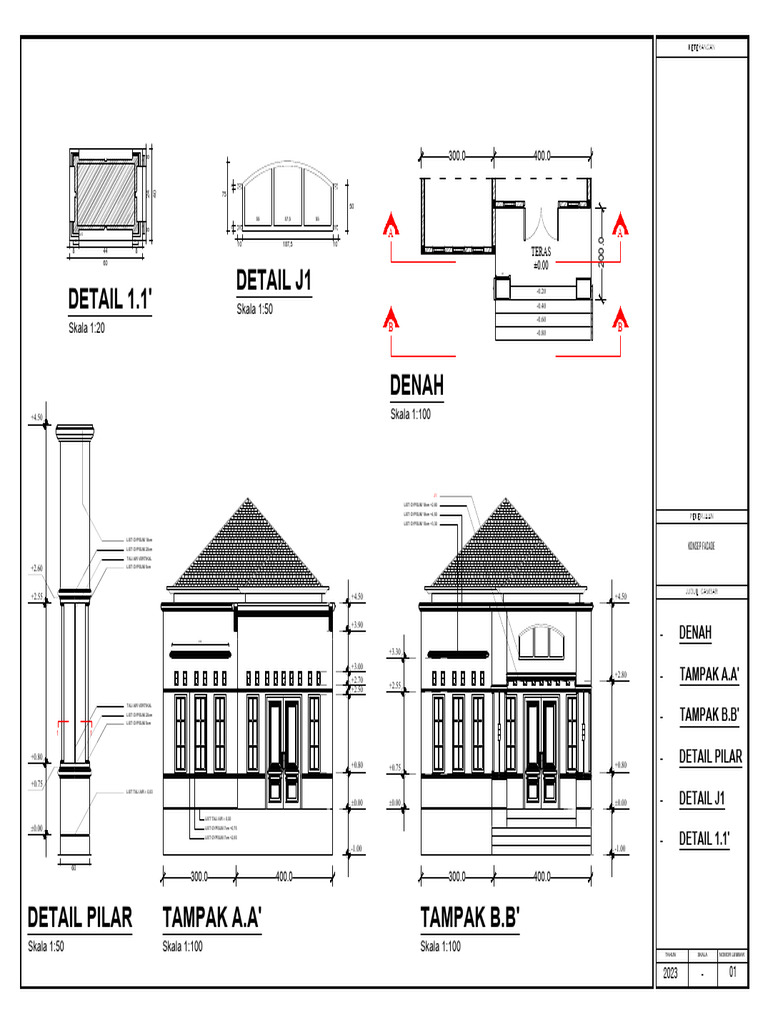 Gambar Kerja Facade | PDF