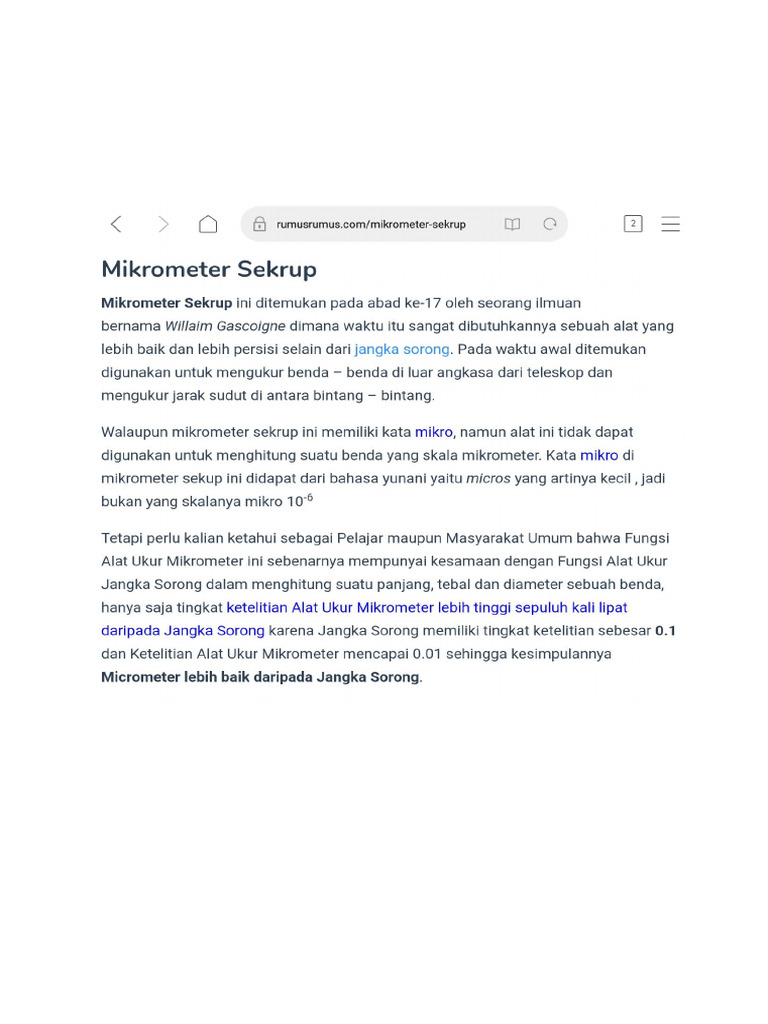 TUGAS 1 DTM - Mikrometer Sekrup | PDF