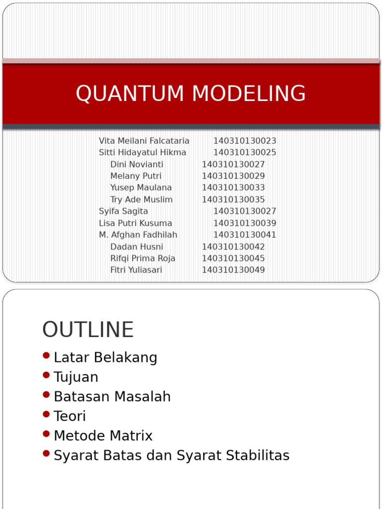 Quantum Modeling | PDF