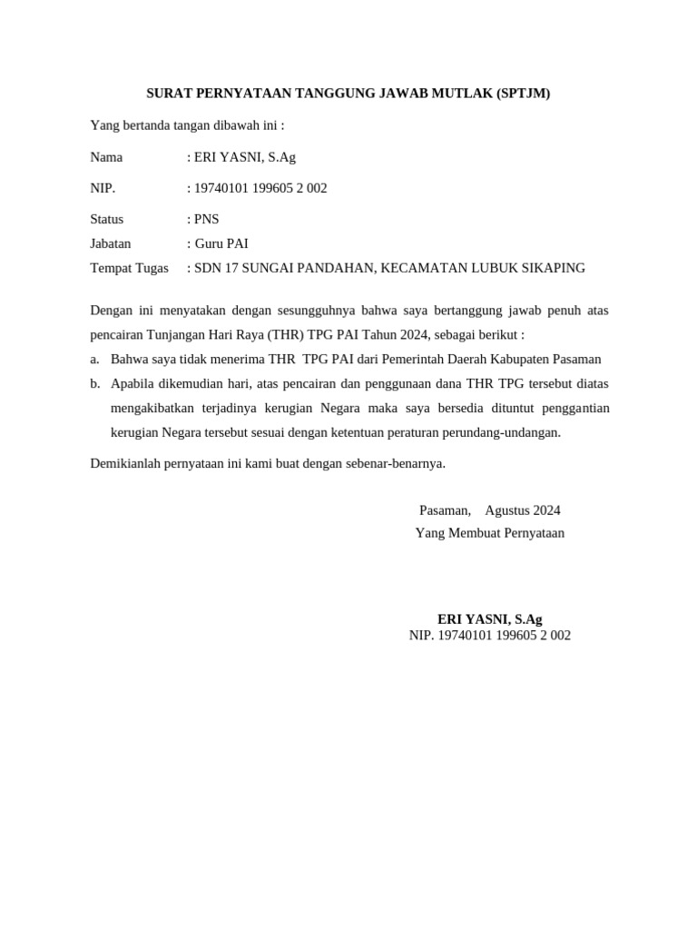 SPTJM THR TPG 24 | PDF