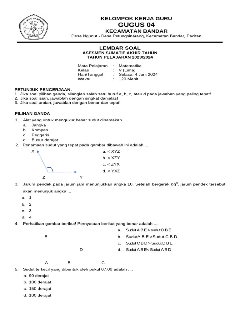 SAS Matematika Kelas 5 | PDF
