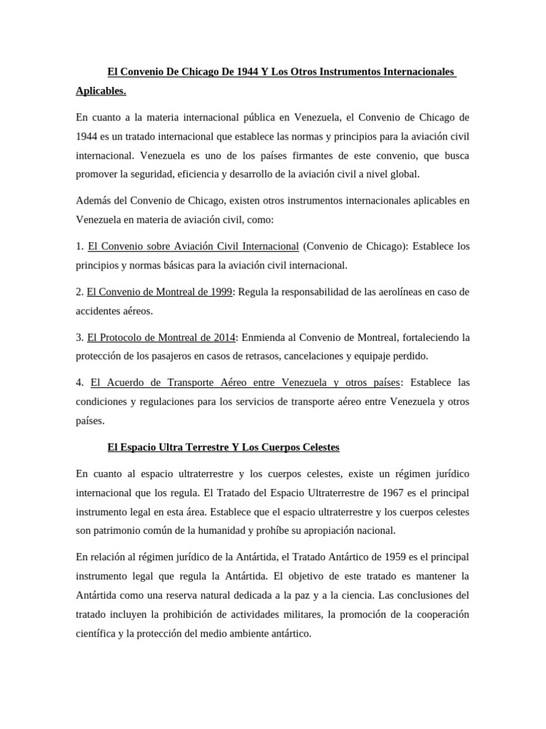 El Convenio De Chicago De 1944 | PDF