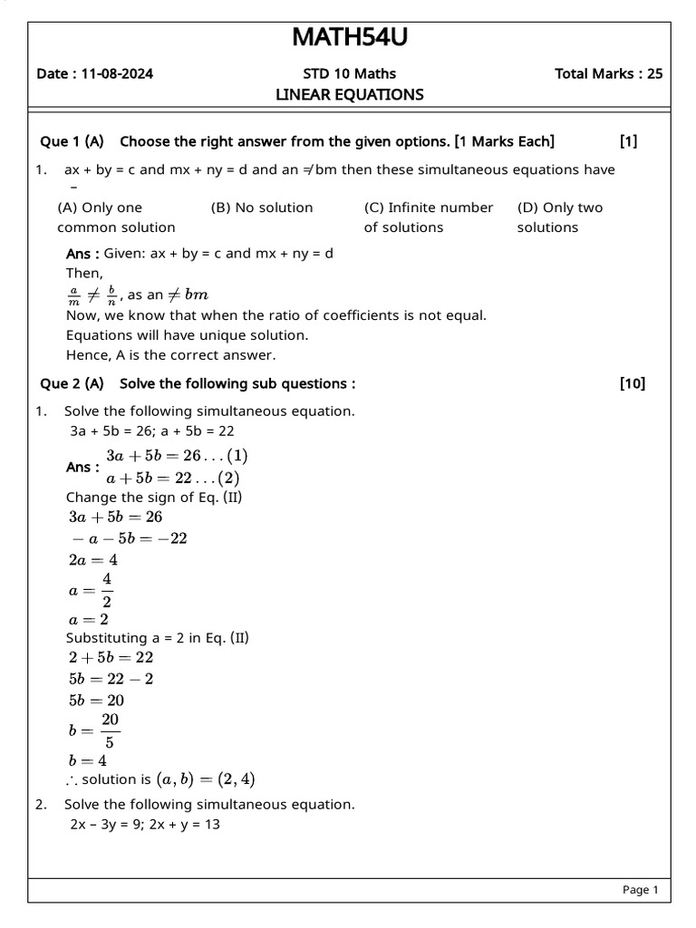 10 LINEAR_solutions | PDF