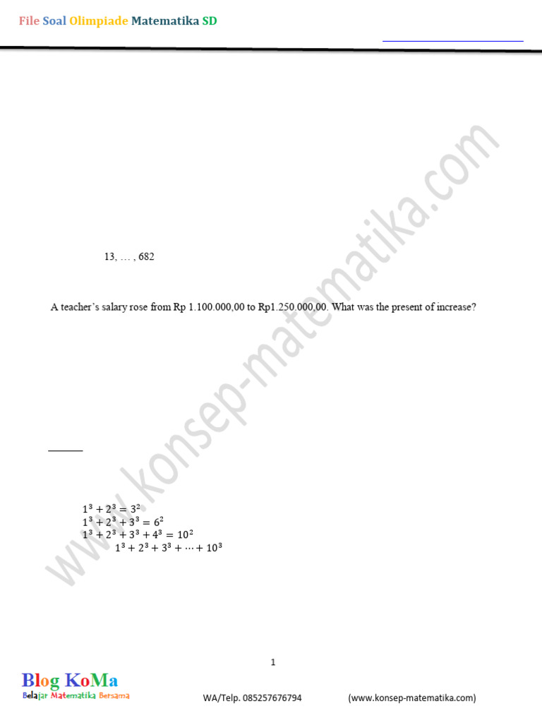 2005 Soal OSP Matik SD | PDF | Metode & Bahan Ajar