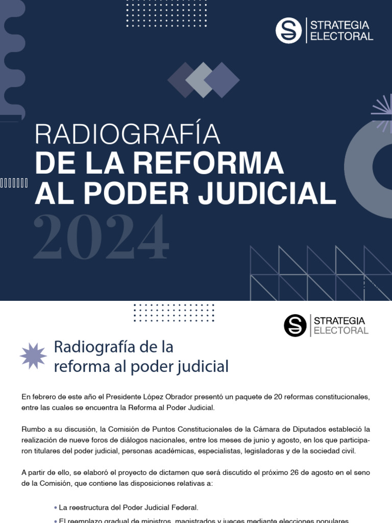 Strategia Electoral. - Radiografía de La Reforma Al Poder Judicial | PDF