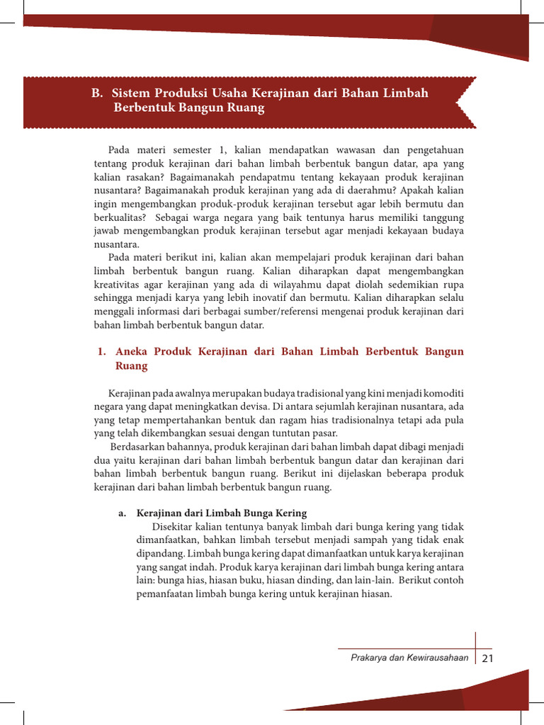 Prakarya XI Kerajinan Limbah Bangun Ruang | PDF