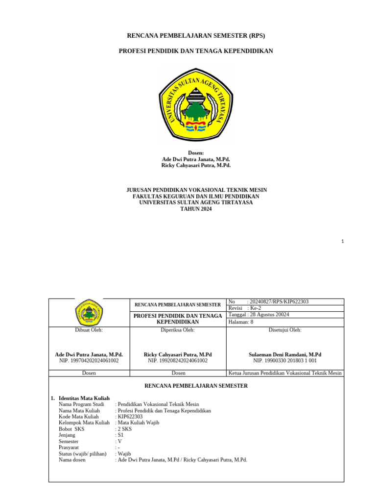 Rps Profesi PTK | PDF
