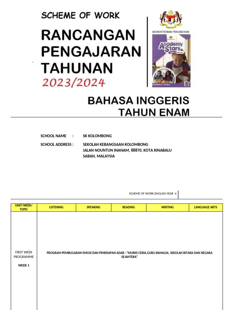 Sow English Year 6 2023-2024 | PDF