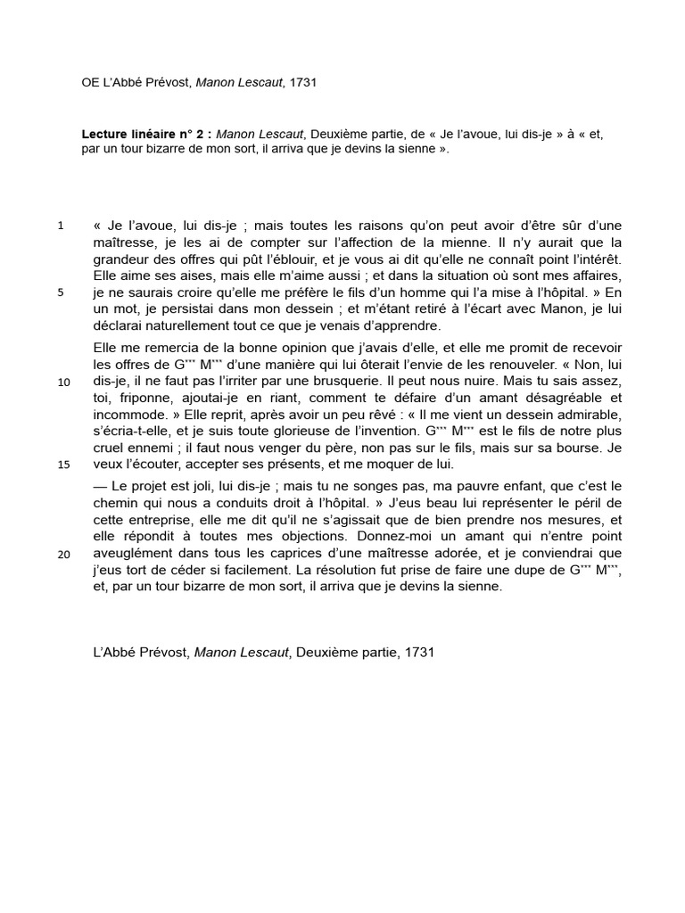 Lecture Linéaire 2 Texte Bac | PDF