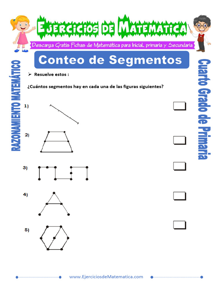 Ejercicios de Conteo de Segmentos para Cuarto de Primaria | PDF