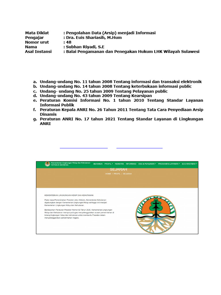 TUGAS Pengolahan Data Arsip Menjadi Informasi | PDF