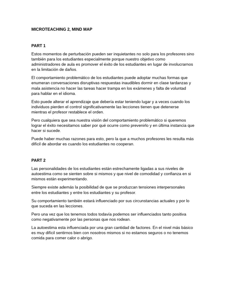 Mind Map for Spanish Classroom Management | PDF