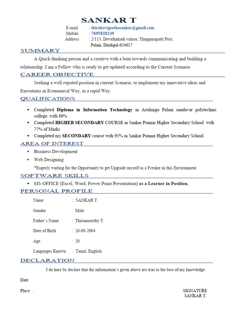 Sankar Resume | PDF
