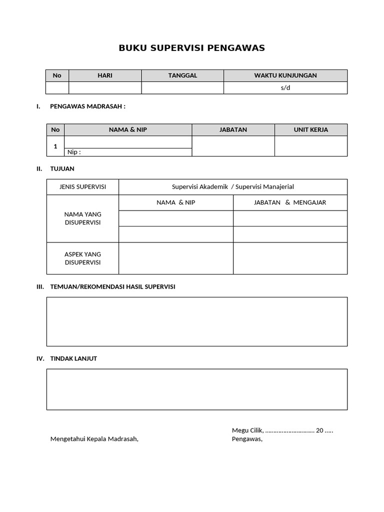 Buku Supervisi Kepengawasan | PDF