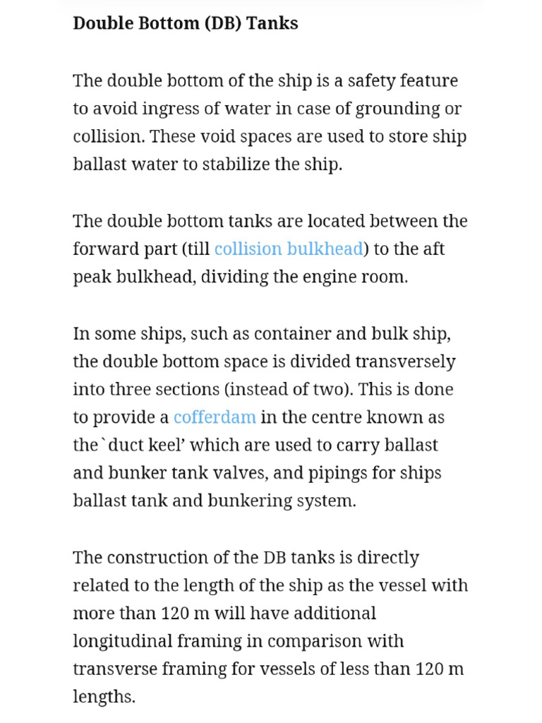 Types of Tanks in Ship | PDF