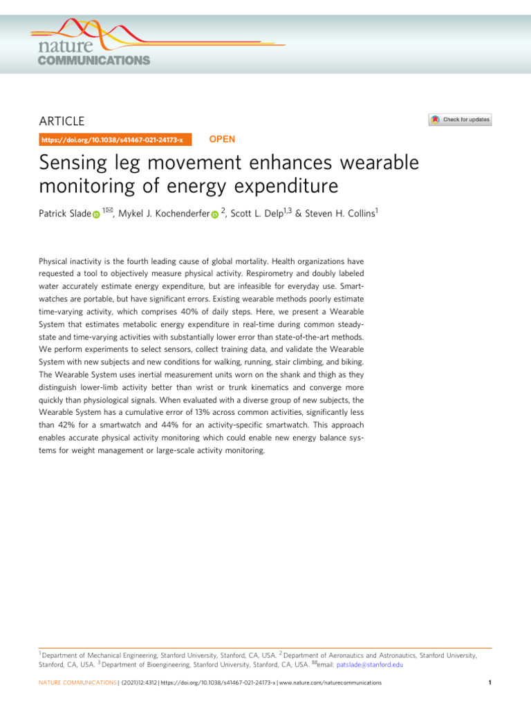 2021 Sensing leg movement to energy expenditure | PDF