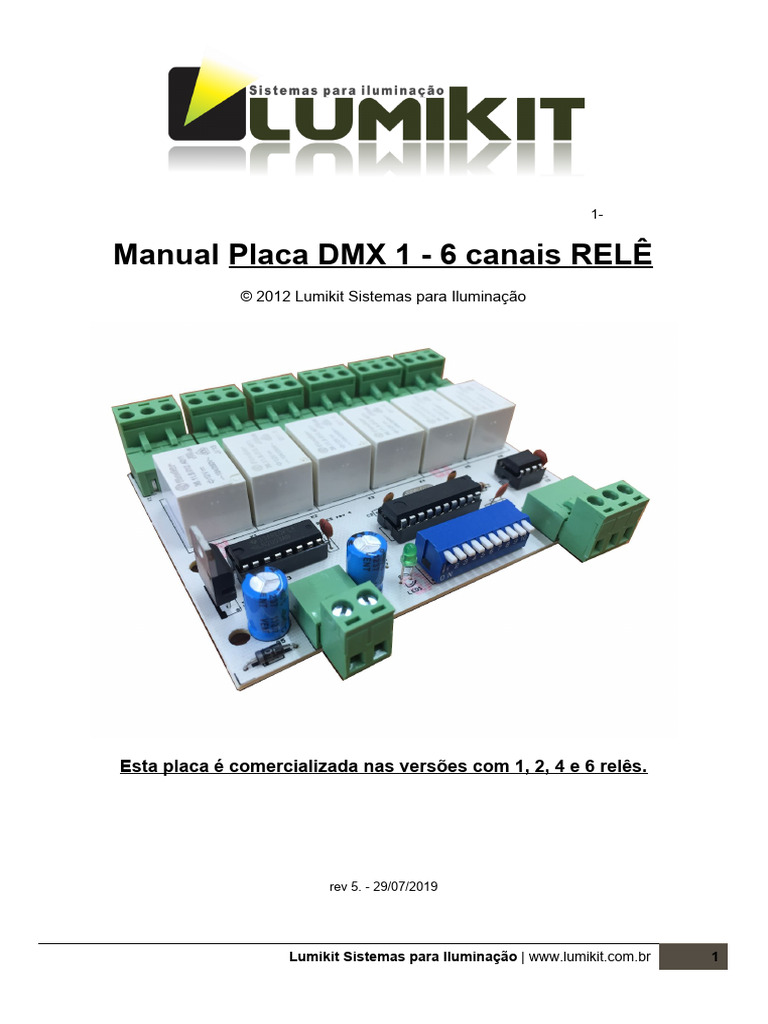 Manual Placa DMX 1 6 Canais Rele(Br) | PDF
