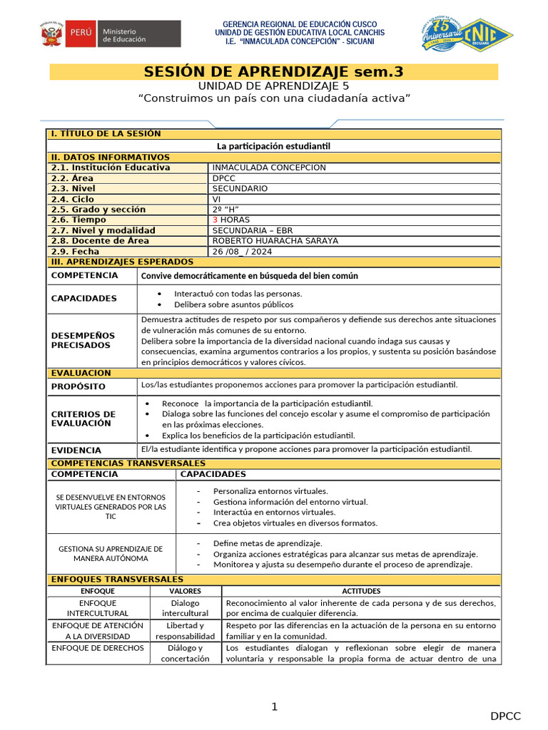 2º SES Sem.3 UdA 5 - DPCC 2024 | PDF