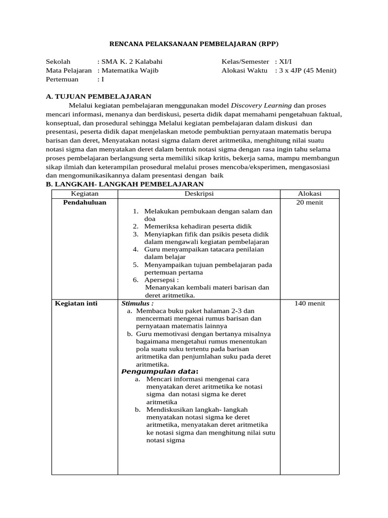 RPP KD 3.1 Pertemuan I Baru | PDF