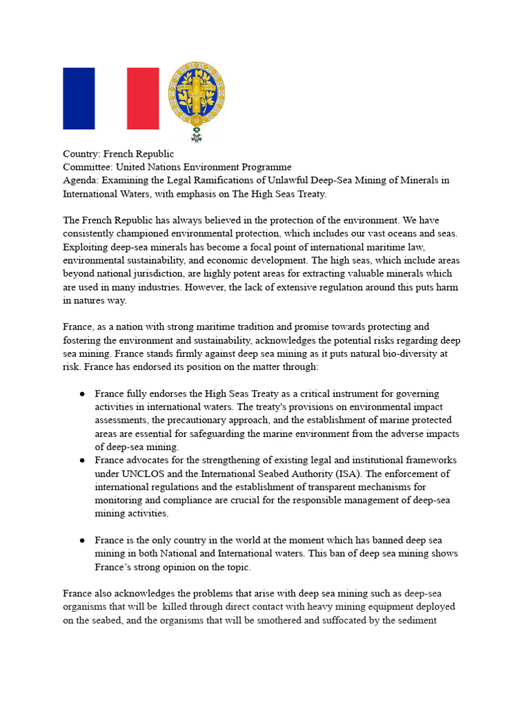 Position Paper UNEP DAVMUN 6.0 | PDF