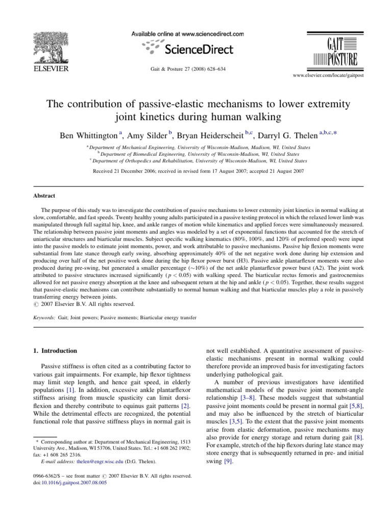 2008 Passive Elastic Mechanism | PDF