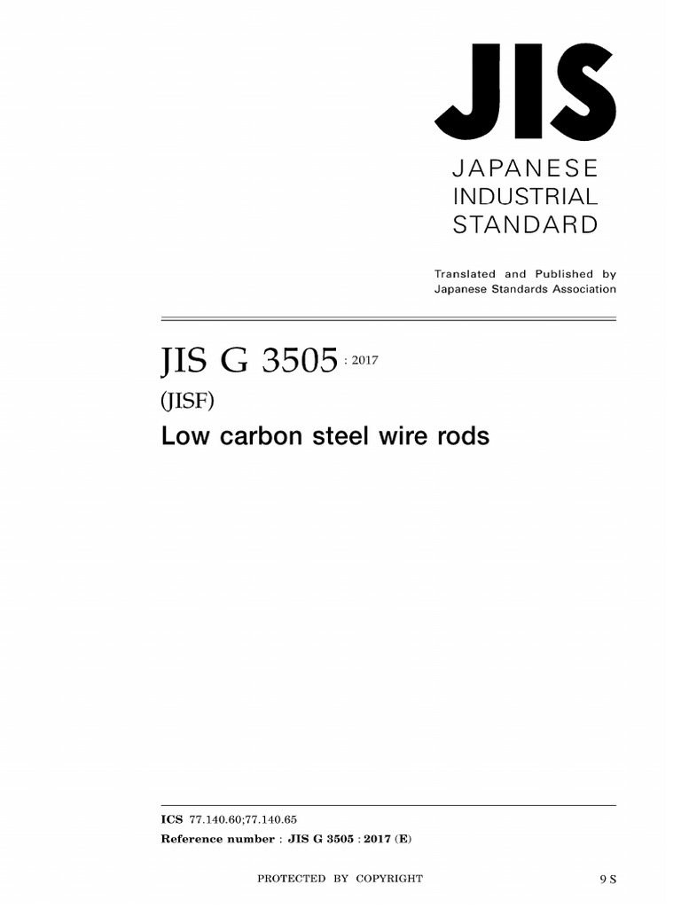 Jis G 3505-2017 Steel Wire Rods | PDF