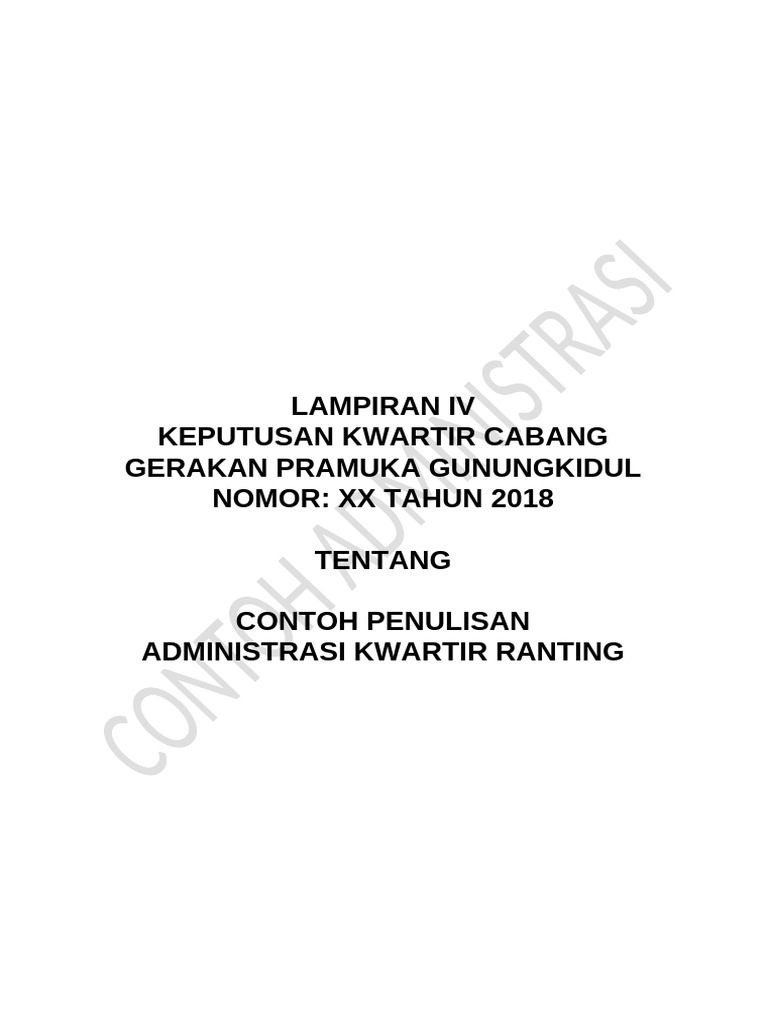 Contoh Administrasi Kwarran | PDF