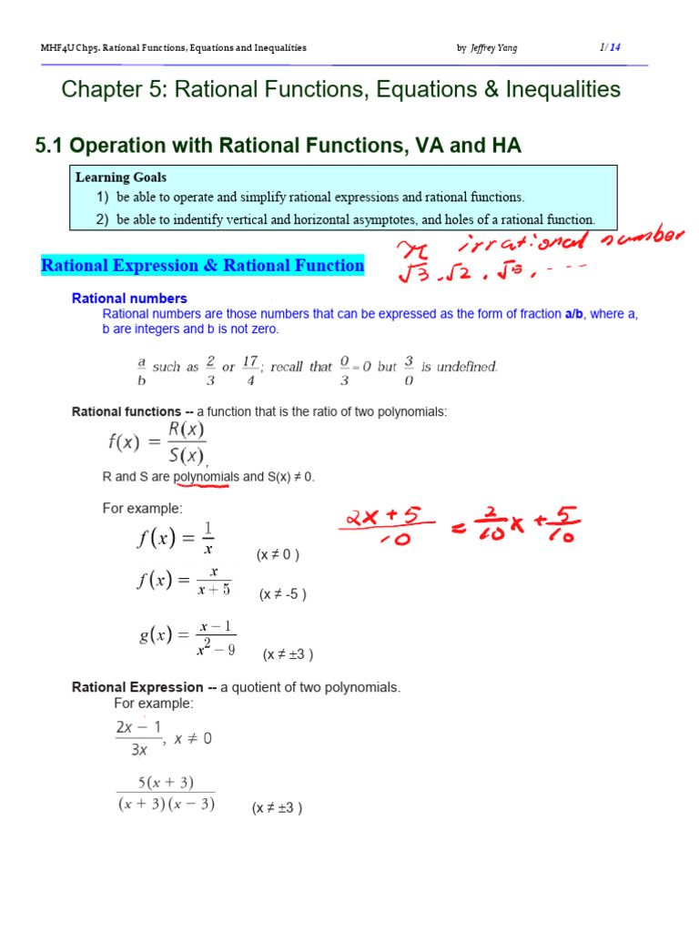A5.10 - Rational Operations - VA - HA | PDF