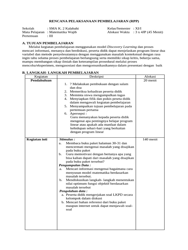 RPP KD 3.2 Pertemuan 3 | PDF