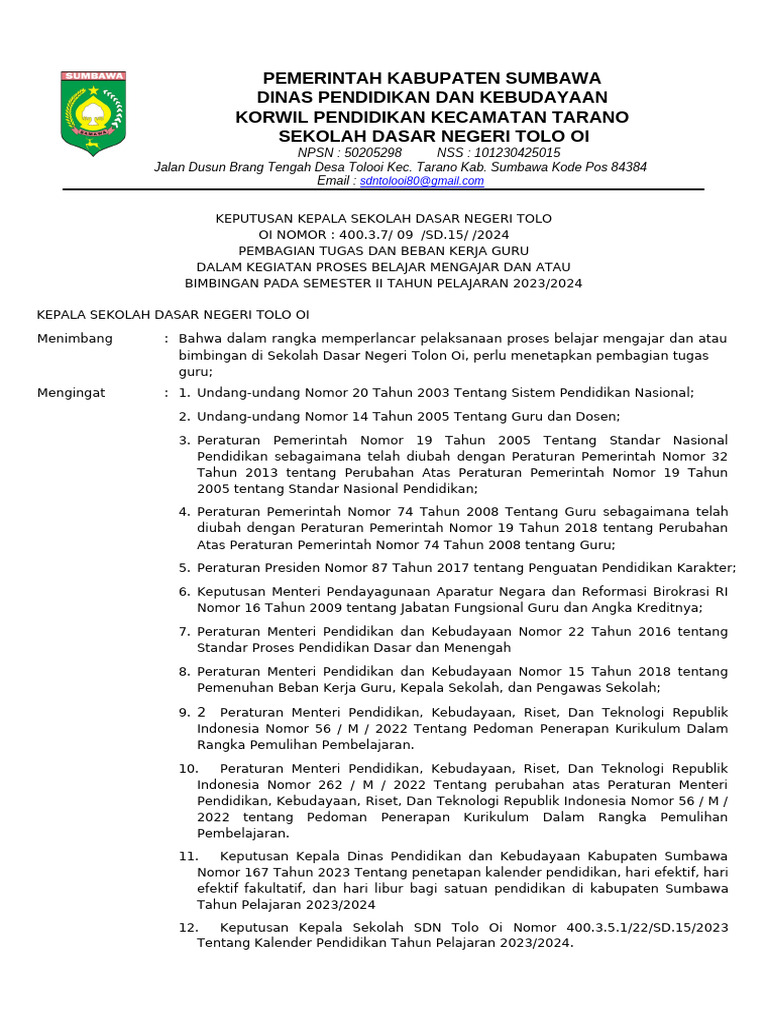 SK Pemb - Tugas 2023 2024 SMT 2 | PDF