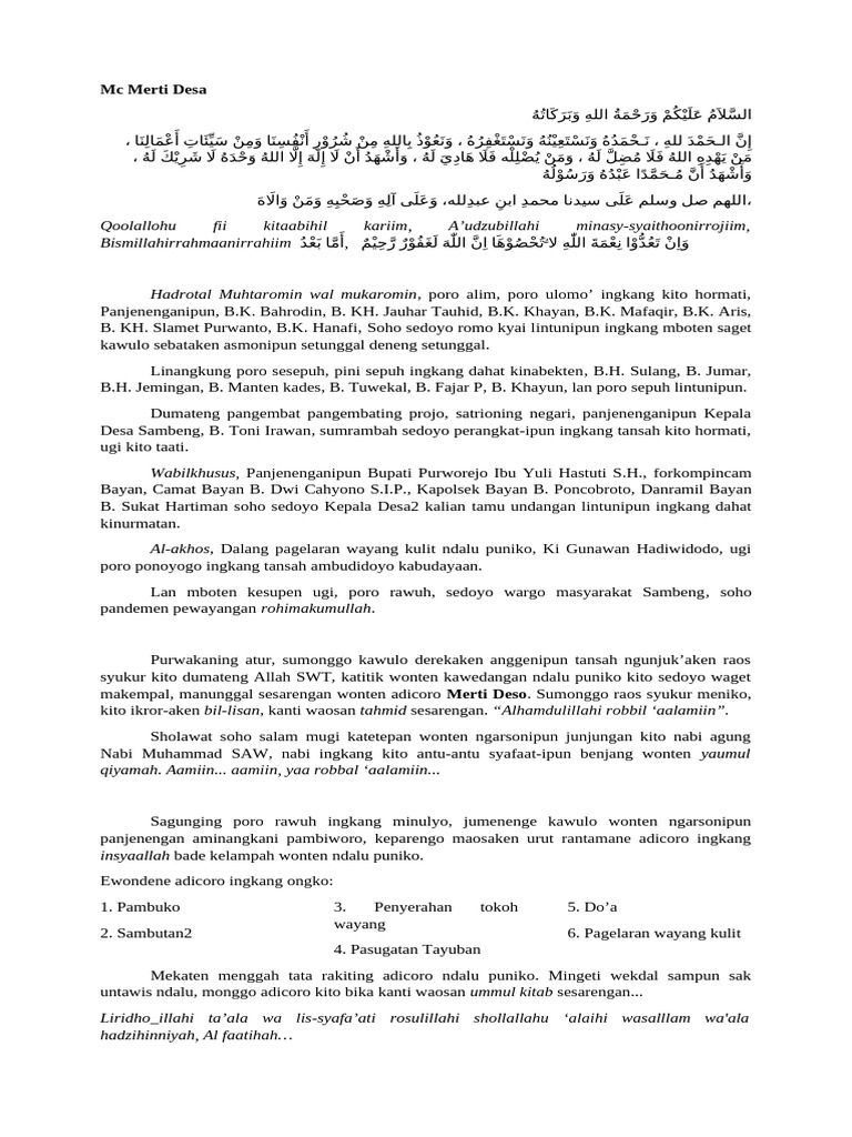 MC Merti Desa | PDF