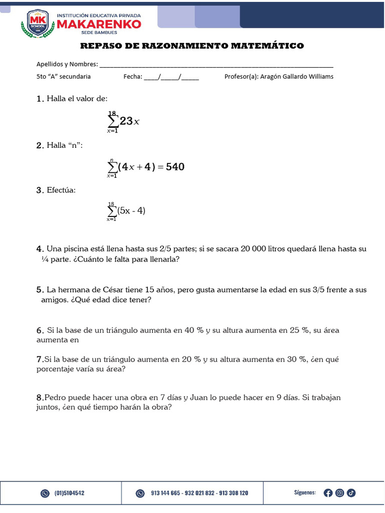 Repaso-unidad5-RM-5to-A y B | PDF
