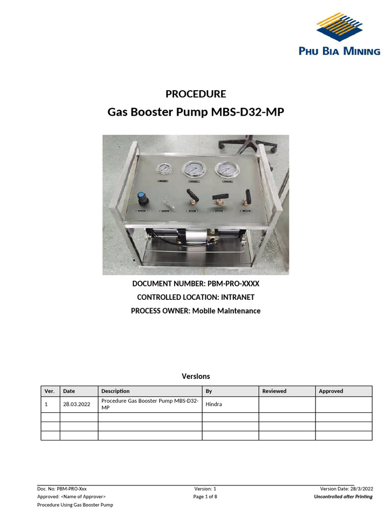 SOP Gas Booster | PDF