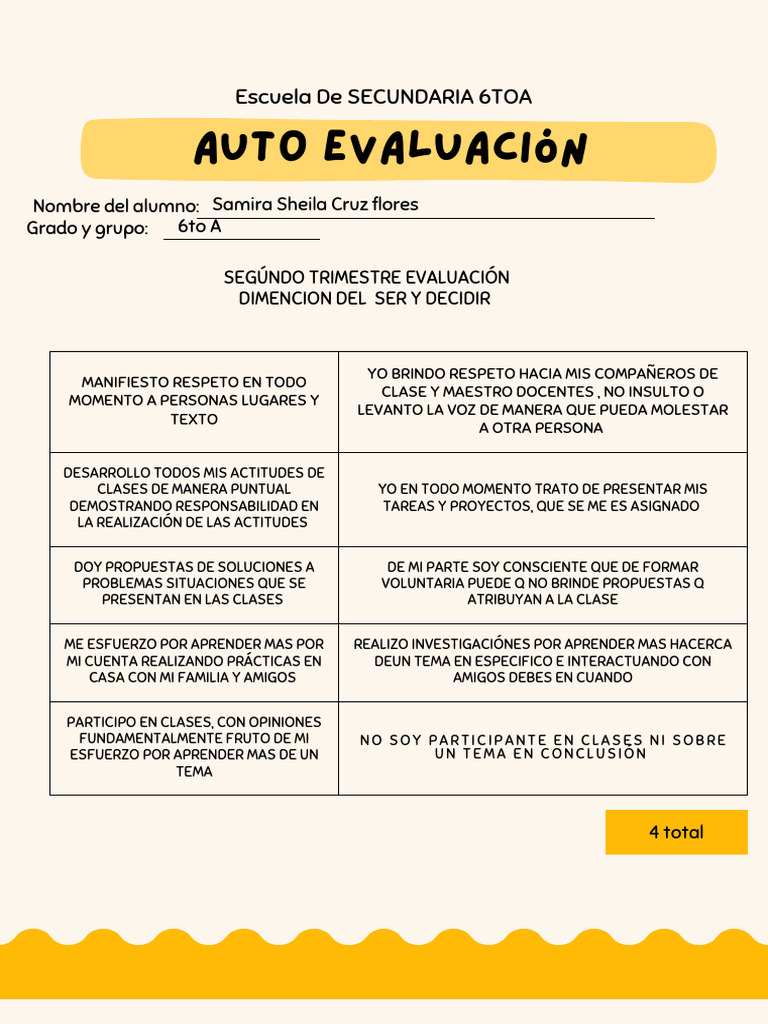 Boleta de Calificaciones Evaluación Preescolar Simple Amarillo ...
