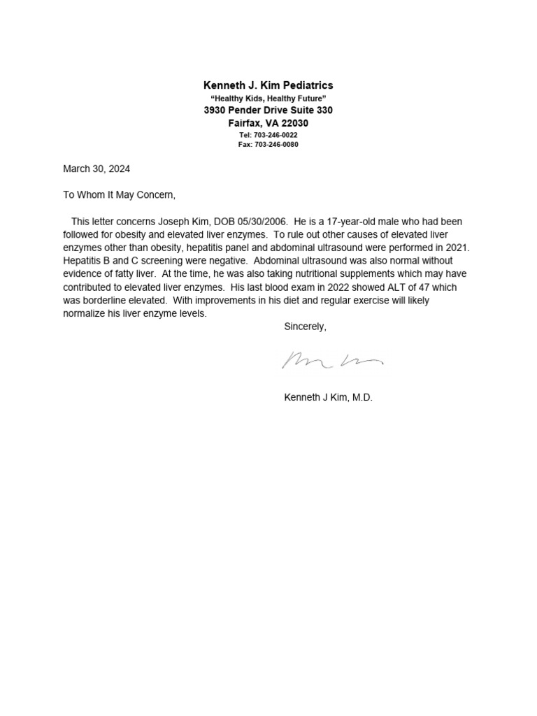 Joseph Kim Letter 3-30-2024 | PDF