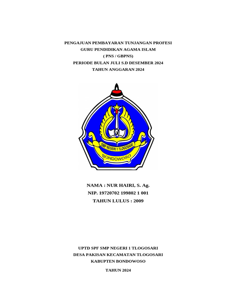 Form Pengajuan TPG Juli - Desember 2024 | PDF