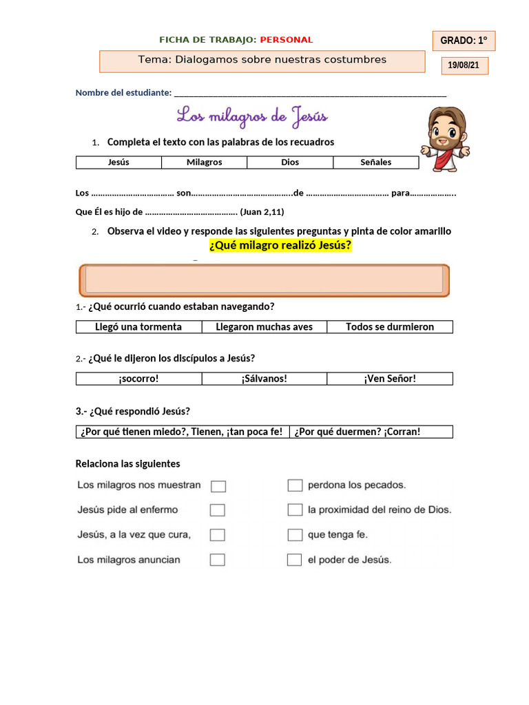 Ficha de Religion | PDF