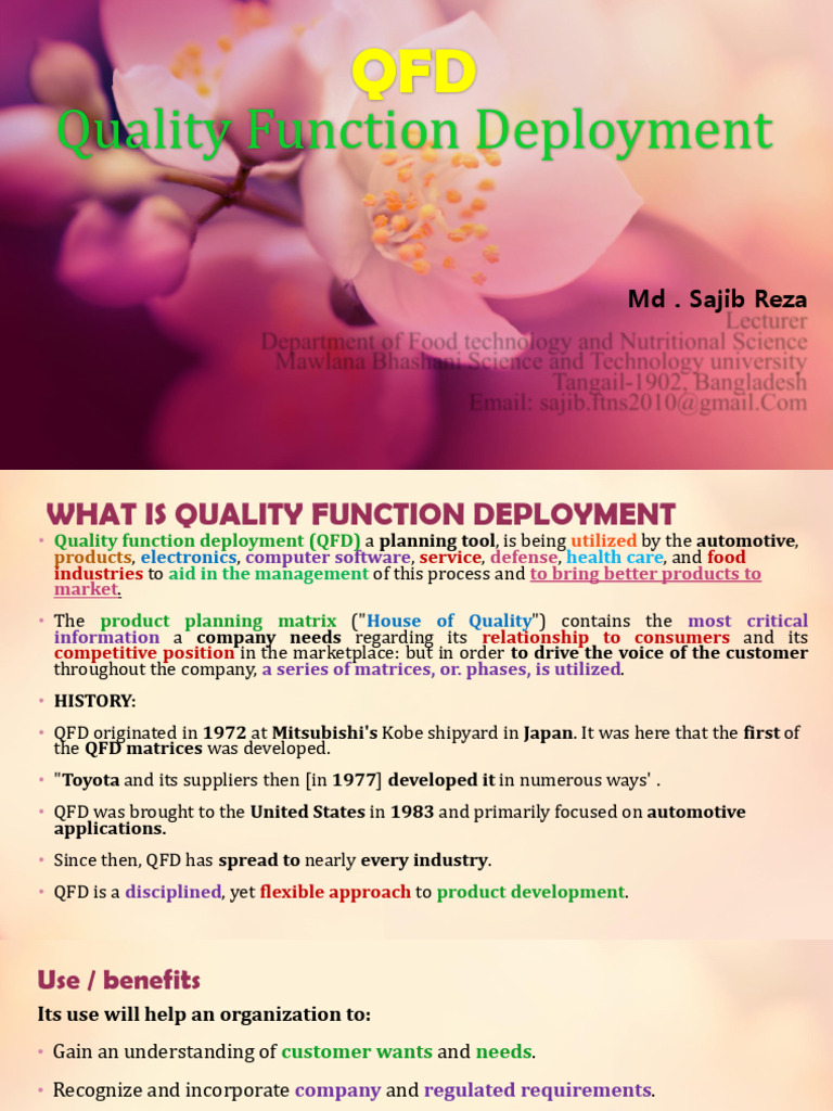 Quality Function Deployment | PDF