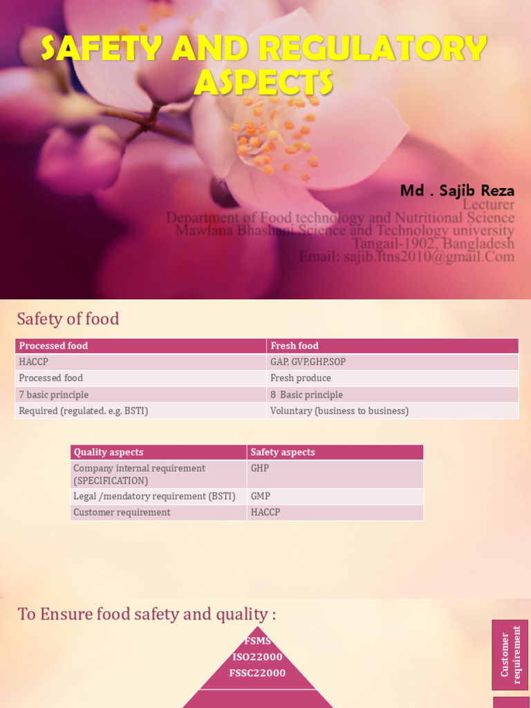 Safety and Regulatory Aspects | PDF