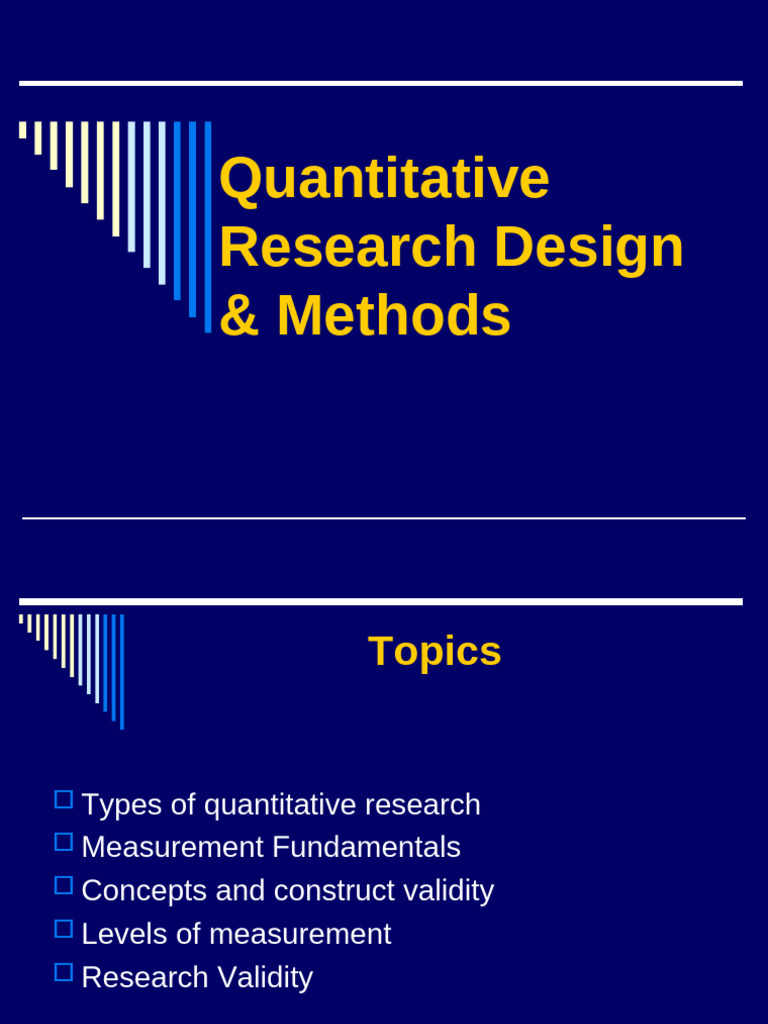 Quantitative Research Design and Methods | PDF